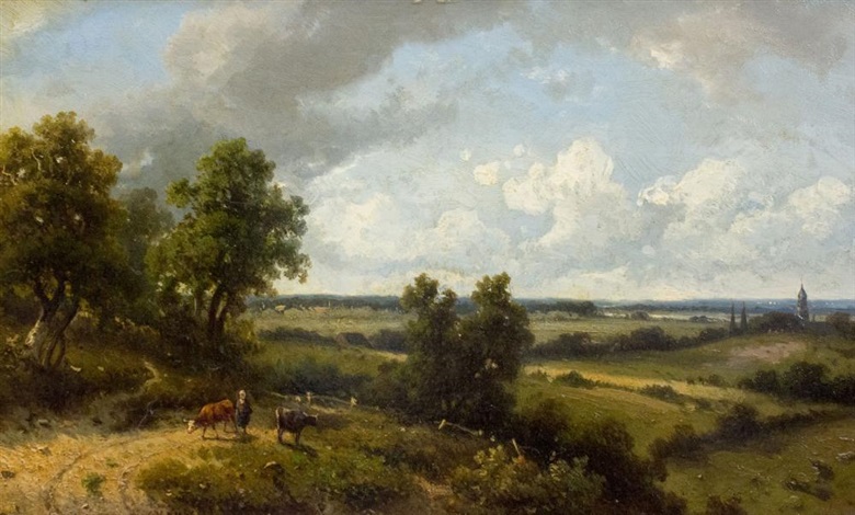 Landschaft mit Kuhhirtin by Claus Hendrik Meiners on artnet