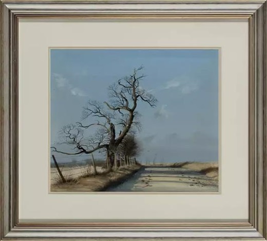 Roadside Oak at Courteenhall, 1975 by Peter Newcombe on artnet