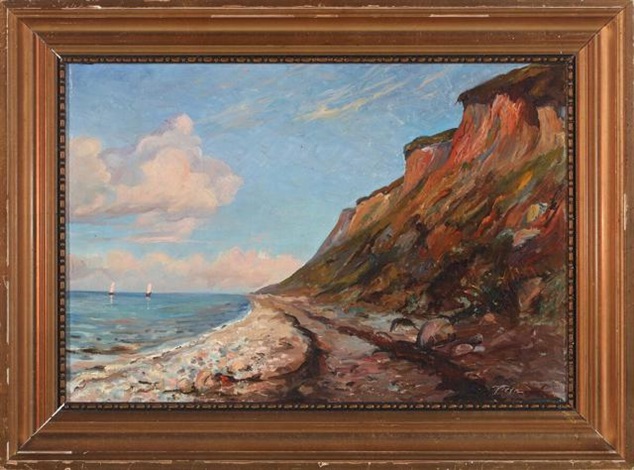 Coastal scenery with cliffs by Harald Julius Niels Pryn on artnet