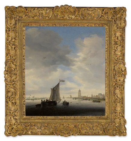 Ships on the Boven-Merwede with Gorinchem in the Distance by Salomon ...