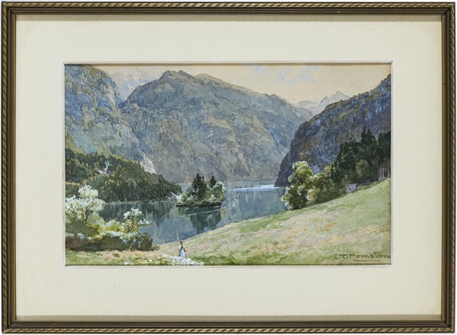 View of the Königssee with the Christlieger island by Edward Theodore ...