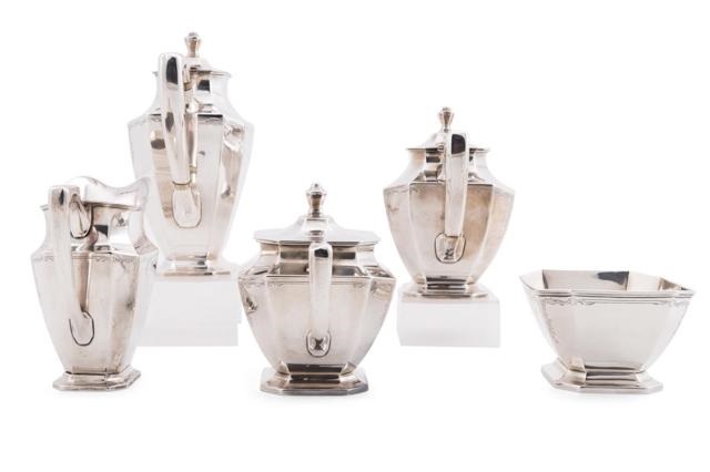 5PC R. WALLACE STERLING HOT BEVERAGE SERVICE by R. Wallace & Sons (Co ...