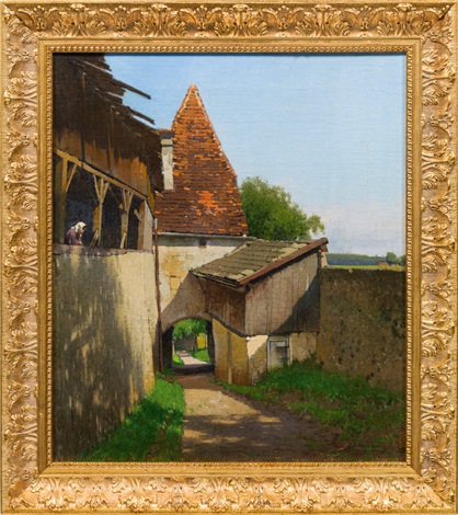 Courtyard of a fortress probably Burghausen by Ferdinand Brunner on artnet