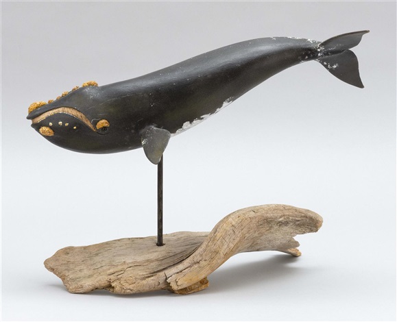 FRANK ADAMO CARVING OF A RIGHT WHALE Massachusetts, 20th Century by ...