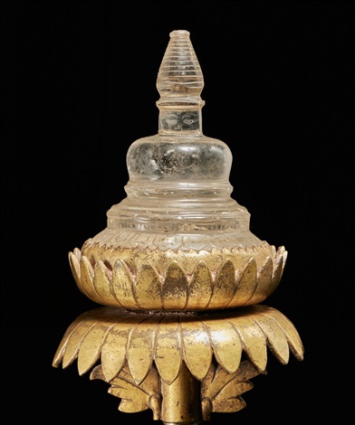 A gilt-copper and rock-crystal stupa, Nepal, 15th century on artnet