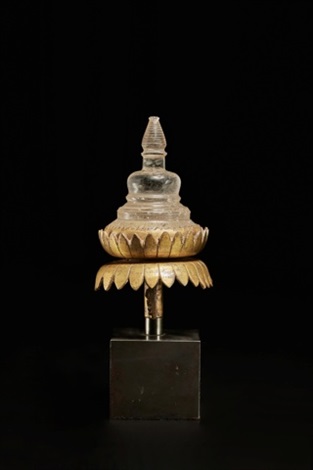 A gilt-copper and rock-crystal stupa, Nepal, 15th century on artnet