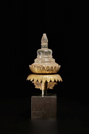 A gilt-copper and rock-crystal stupa, Nepal, 15th century on artnet