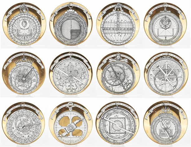 Set of Twelve Astrolabio Plates by Piero Fornasetti on artnet
