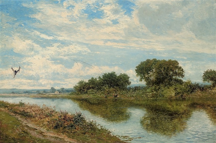 A peaceful river landscape by Daniel Sherrin on artnet