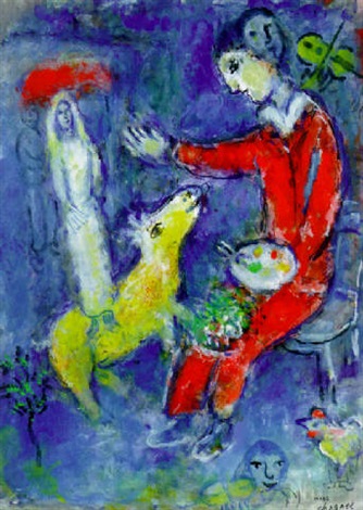 Le peintre en rouge by Marc Chagall on artnet