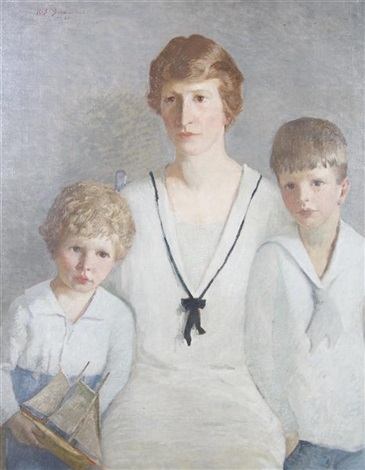 Portrait of William, Winifred M. and Burrowes Hunt by Rae Sloan Bredin ...