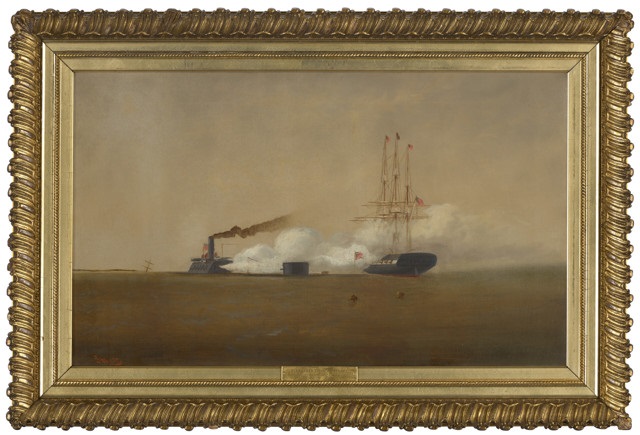 Civil War Naval Battle The Monitor and the Merrimack by Alexander ...