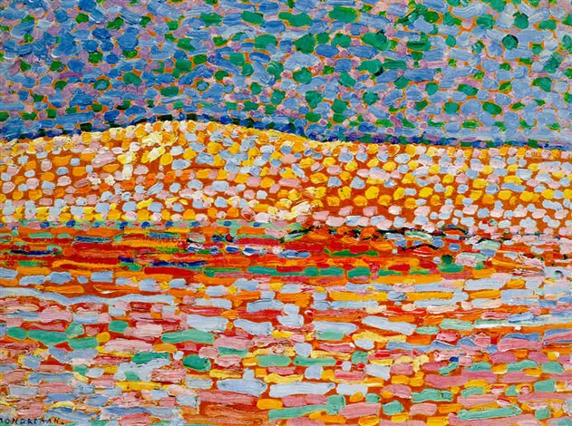 Pointillist dune study, crest at left by Piet Mondrian on artnet