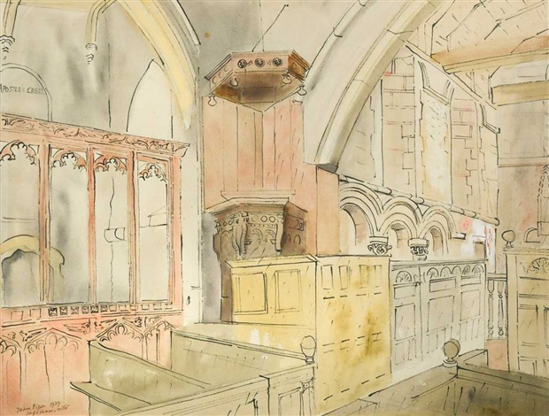 Interior of the Church of St. John the Baptist, Inglesham, Wiltshire by ...
