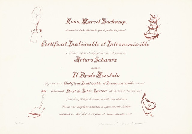Certificat de Lecture by Marcel Duchamp on artnet