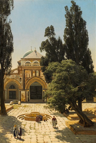 View of the Al-Aksa mosque on the Temple Mount in Jerusalem by Carl ...