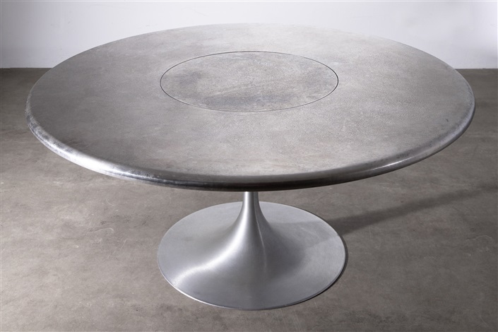 Large Tulip dining table with rotating center plate by Heinz Lilienthal ...