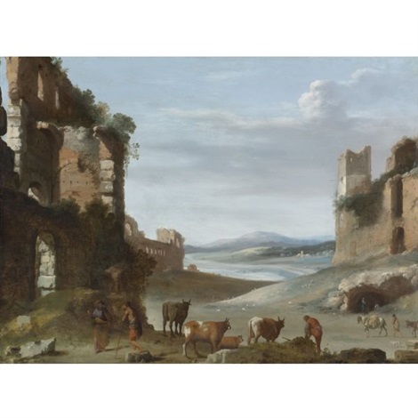 Roman landscape with ruins by Cornelis van Poelenburgh on artnet
