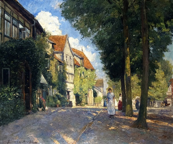 Sunlit street in the Netherlands by German Grobe on artnet
