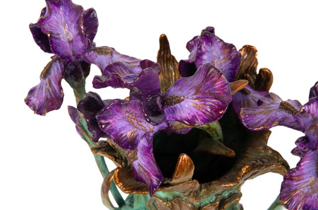 A William Ravenscroft Sharles Bronze Iris Vase by William Ravenscroft ...