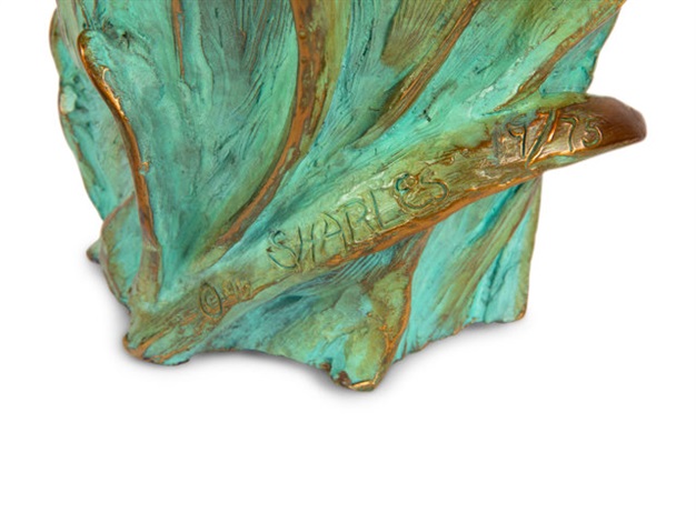 A William Ravenscroft Sharles Bronze Iris Vase by William Ravenscroft ...
