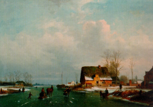 A Dutch winter landscape with figures skating by Henri de Smeth on artnet