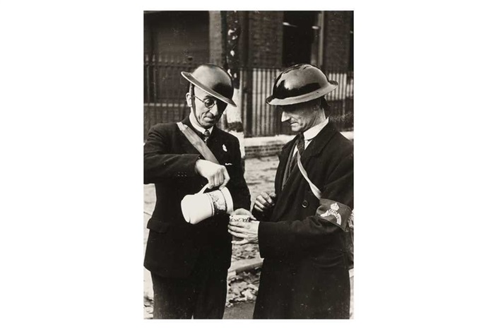 TWO WARDENS HAVING TEA DURING THE BLITZ, 1940, image size, 305 x 200mm ...
