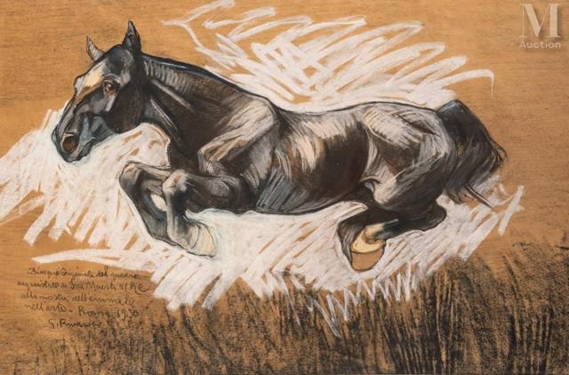 Chevaux en course et sautant by Giuseppe Rivaroli on artnet