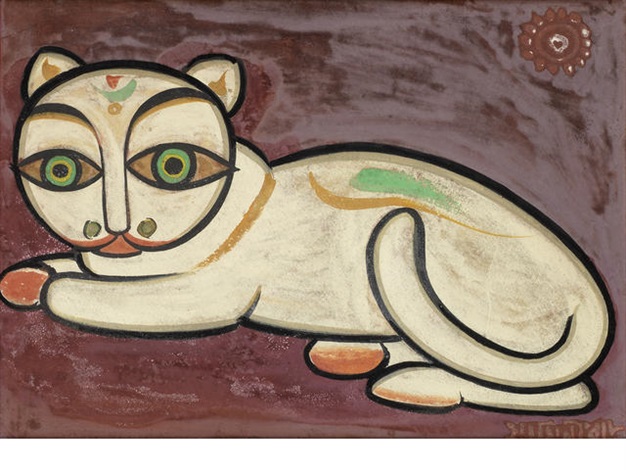 Cat Cat with Prawn 2 works by Jamini Roy on artnet