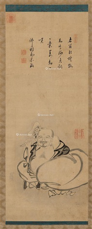 弥勒佛 立轴 水墨绢本 by Gao Quan (Kosen Shoton) on artnet