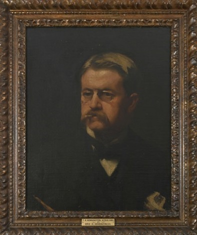 Portrait of Thomas Benjamin Kennington 1856-1916, the artists father ...