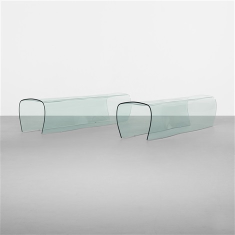 Prototype Bent glass benches pair by Naoto Fukasawa on artnet