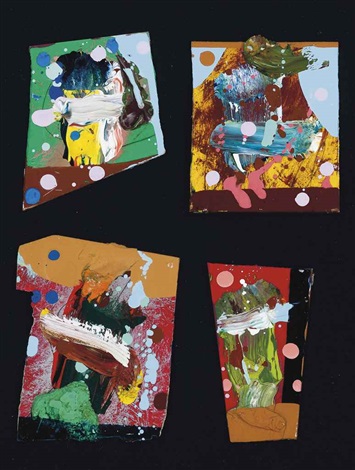 Untitled 500 Paintings for Witte de With set of 4 works by Fiona Rae on ...