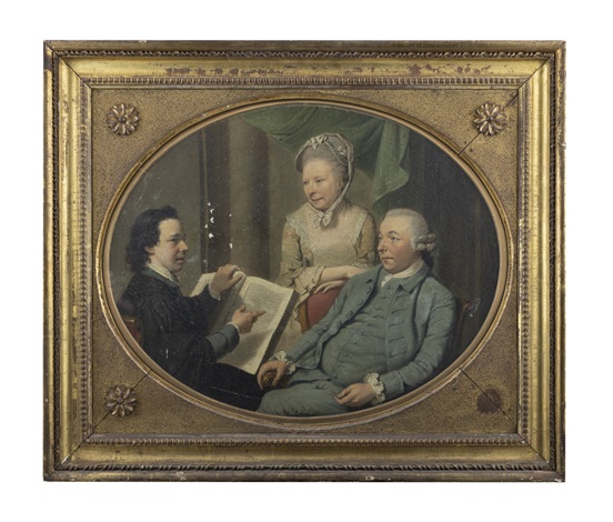 A family scene, depicting a son reading to his parents by Johann Joseph ...