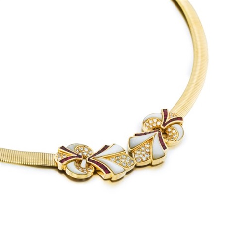 Mauboussin Collier nacre rubis et diamants Mother-of-pearl ruby and ...