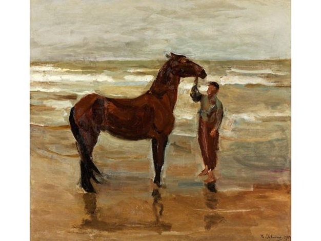 JUNGE MIT PFERD AM STRANDE by Max Liebermann on artnet