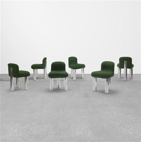 Botolo rolling chairs, set of six by Cini Boeri on artnet