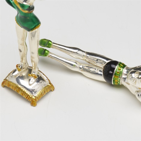 Group of silver and enamel circus figures by Gene Moore on artnet