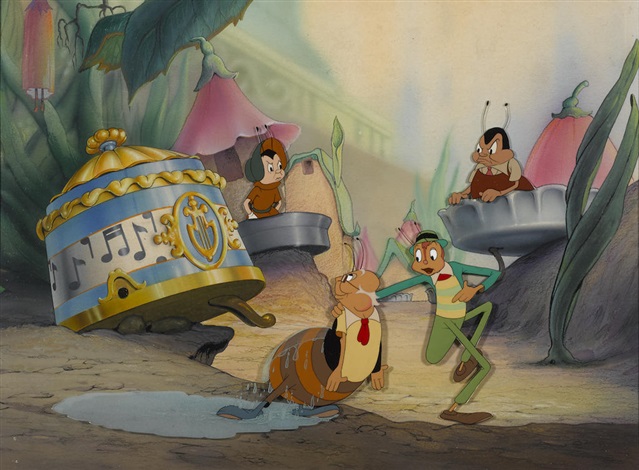 A celluloid of Hoppity and his fellow bugs from Mr. Bugs Goes to Town ...