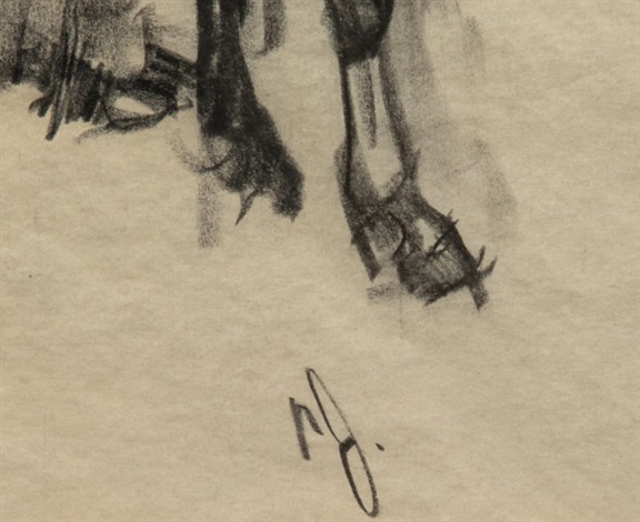 Native American with Horse by Ned Jacob on artnet