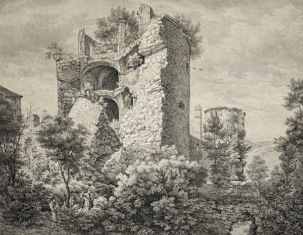 Heidelberger Schloss, der Gesprengte Turm from Sechs Ansichten des ...