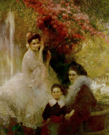 Portait of Mme. Latouche with her children, Solange and Pascal by ...