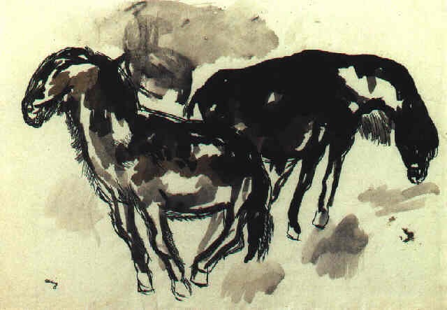 Zwei Pferde by Gustav Hessing on artnet