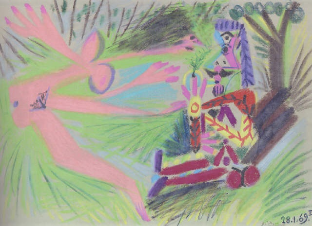 Nu et homme assis dans un paysage by Pablo Picasso on artnet