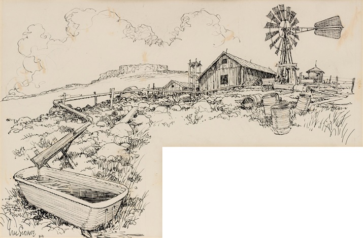 Windmill and Bathtub by Eric Sloane on artnet
