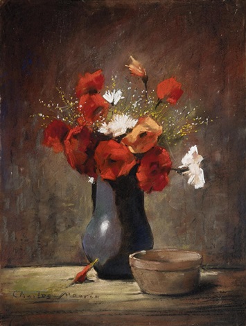 Blühender Mohn in einer Tonvase by Charles Maurin on artnet
