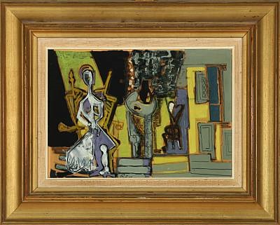 Figure in an interior by Richard Winther on artnet