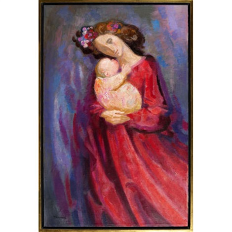 Madre con abito rosso by Trento Longaretti on artnet