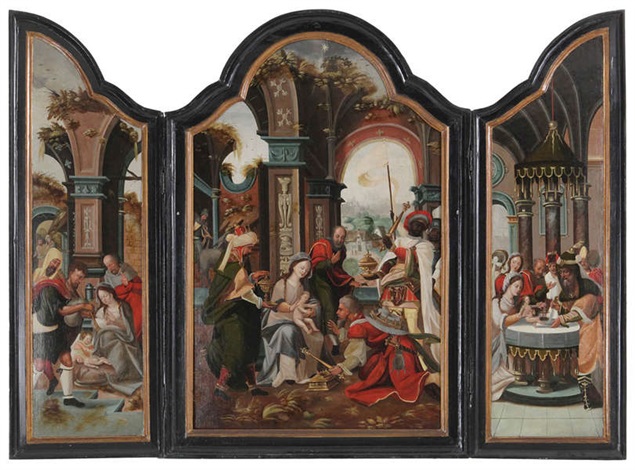 Triptyque figurant lAdoration des mages triptych by Pieter Coecke van Aelst the Elder on artnet