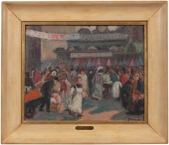Marché dans Paris, rue Lepic by Joaquin Sunyer y Miró on artnet